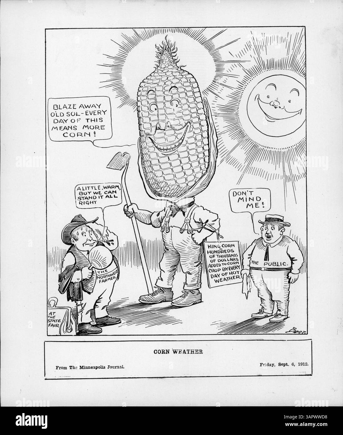 The 1968 'Corn Weather' sign features King Corn as a mascot for the ...