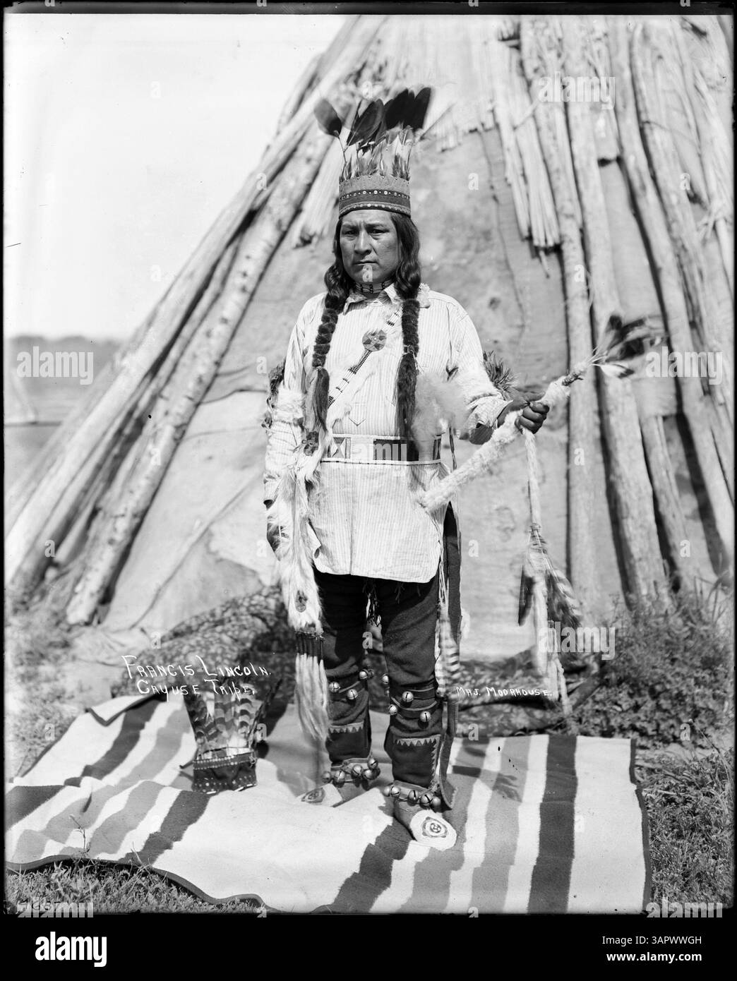 Francis Lincoln, a Cayuse tribal man, is captured wearing traditional ...