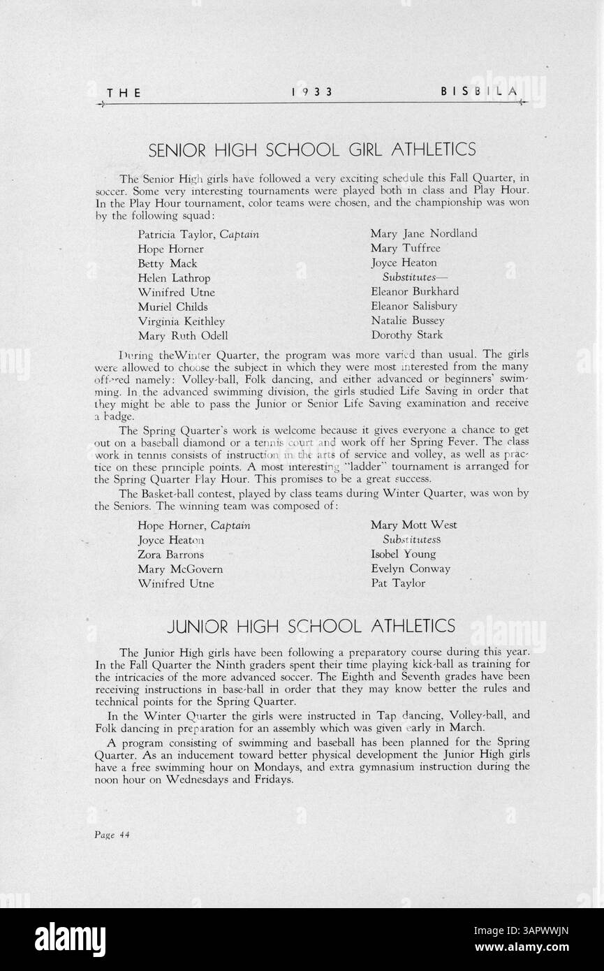 The 1932-1933 yearbook from University High School provides a snapshot ...