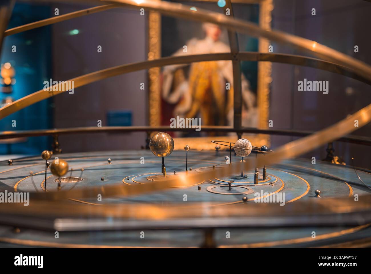 Intricate Orrery Displayed in a London Museum Exhibit Setting Stock ...