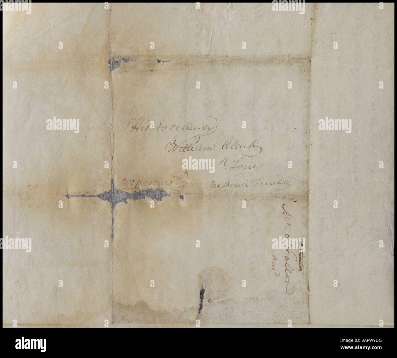 Benjamin O'Fallon's postscript to William Clark reports the arrival of ...