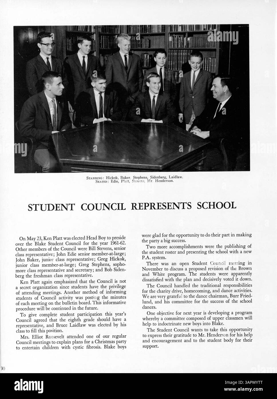 The 1962 Blake Yearbook, Call O' Pan, records key aspects of student ...