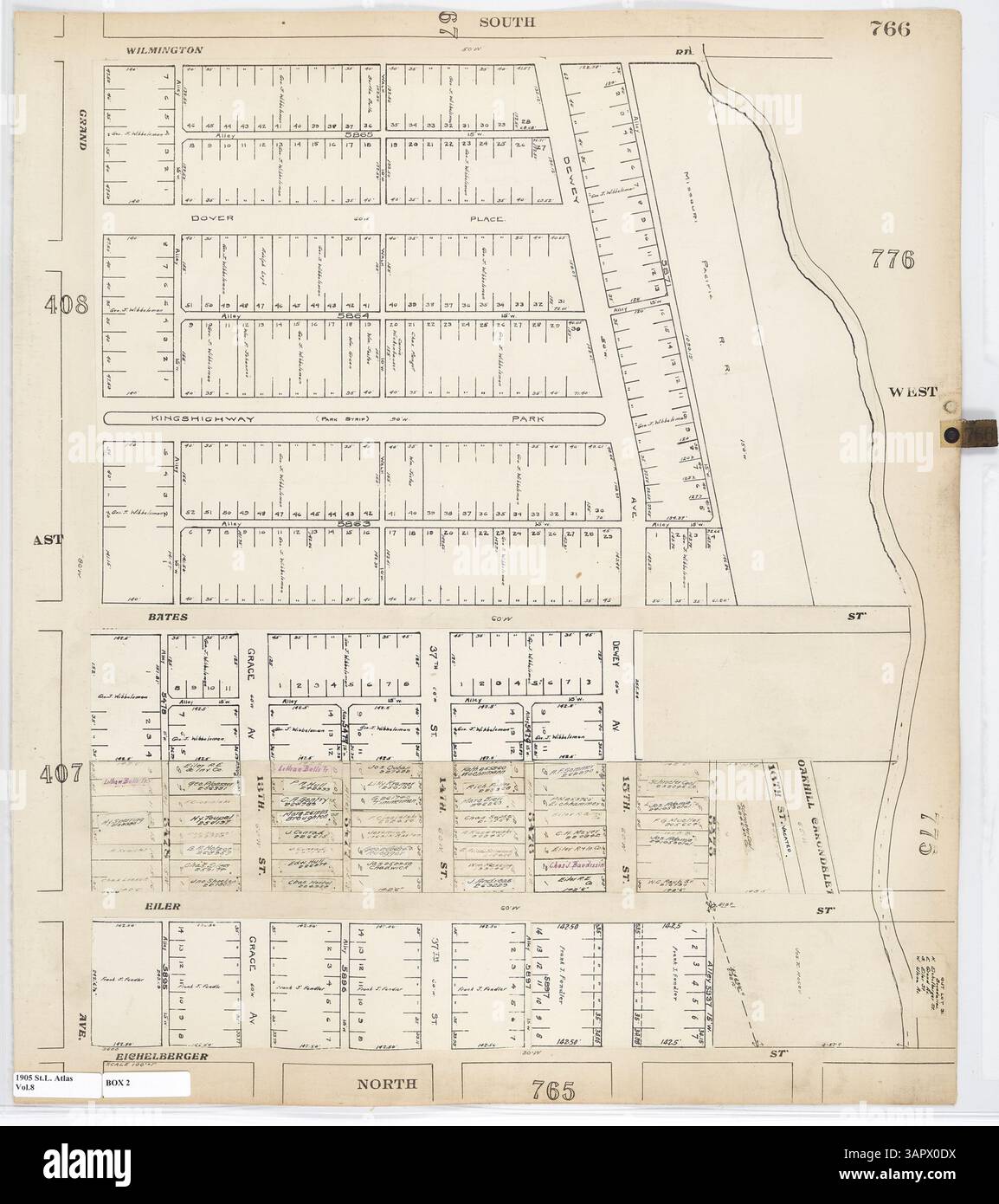 Page 766 of the Atlas of St. Louis City, showing detailed maps and land ...