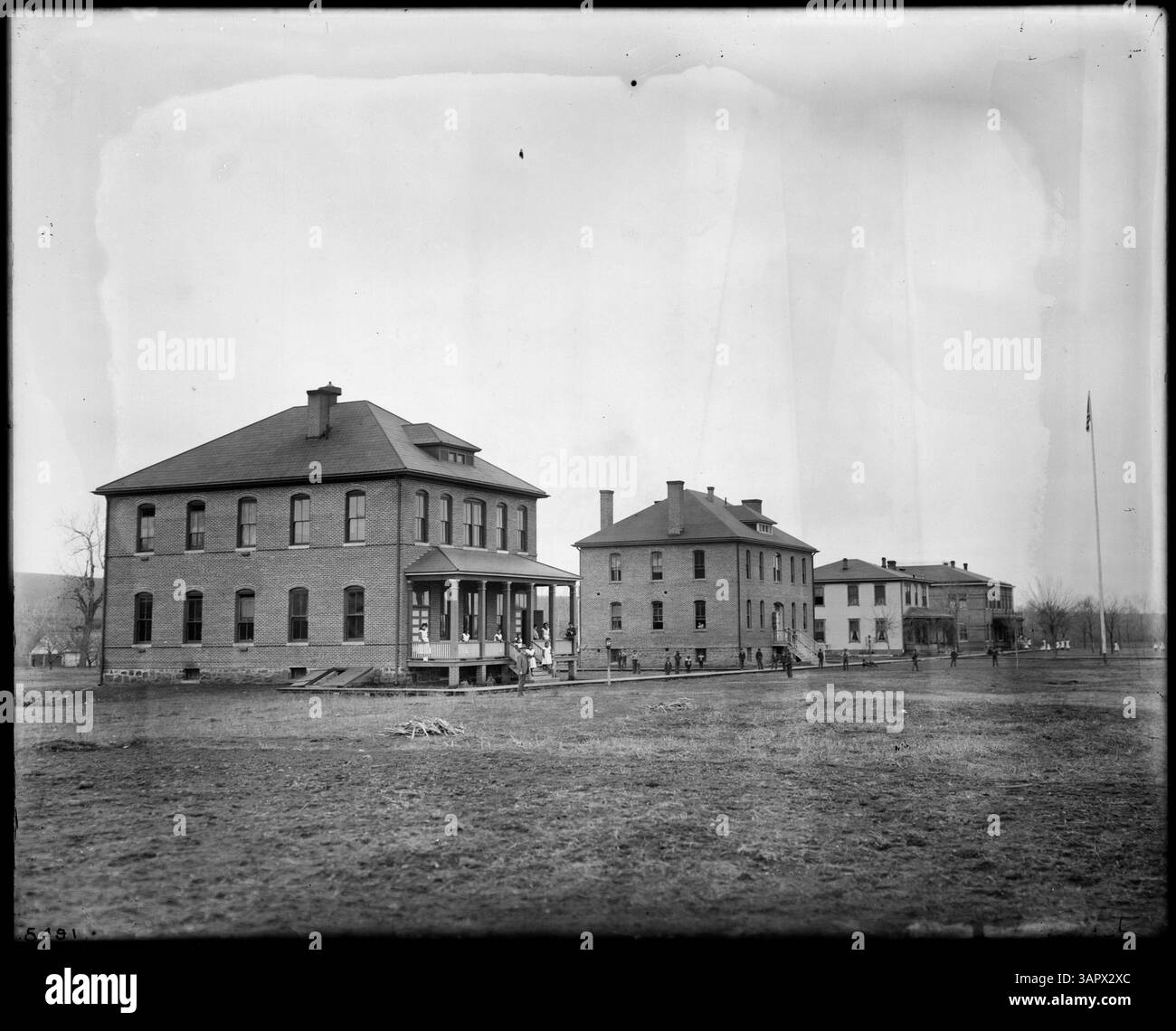 Photograph by Lee Moorhouse of buildings at the Umatilla Indian School ...