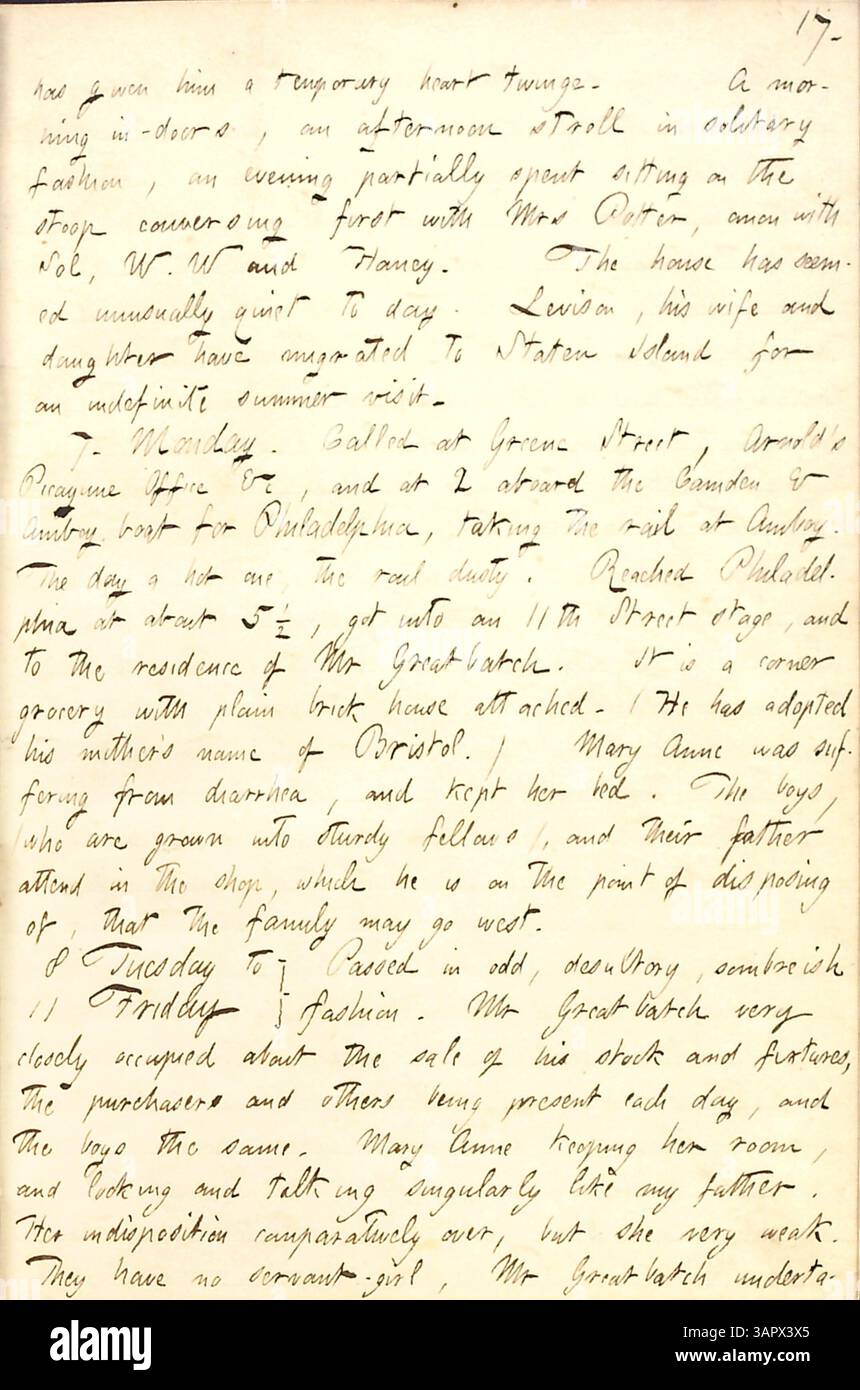 Thomas Butler Gunn’s diary entry from July 6-11, 1856 describes his ...