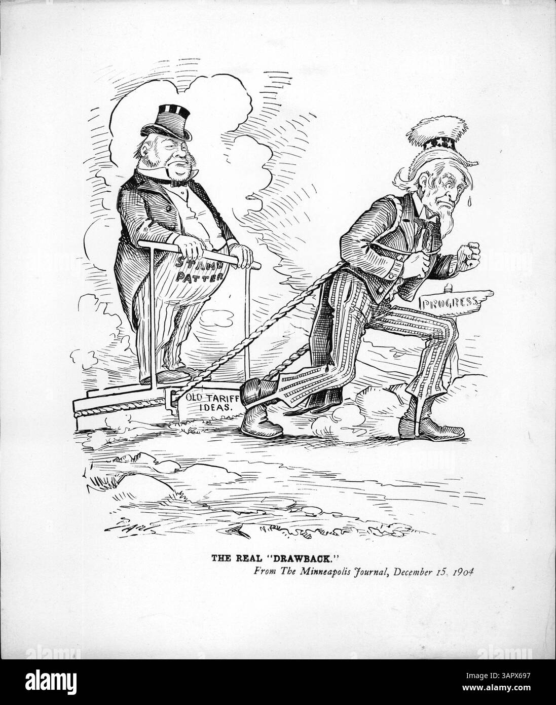 This political cartoon from the early 20th century depicts uncle hi-res ...