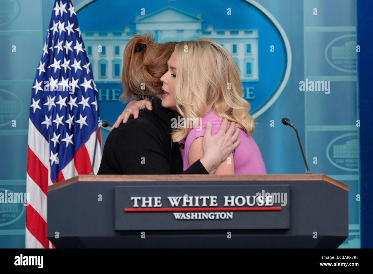 Patty Morin, mother of Rachel Morin, hugs White House press secretary ...