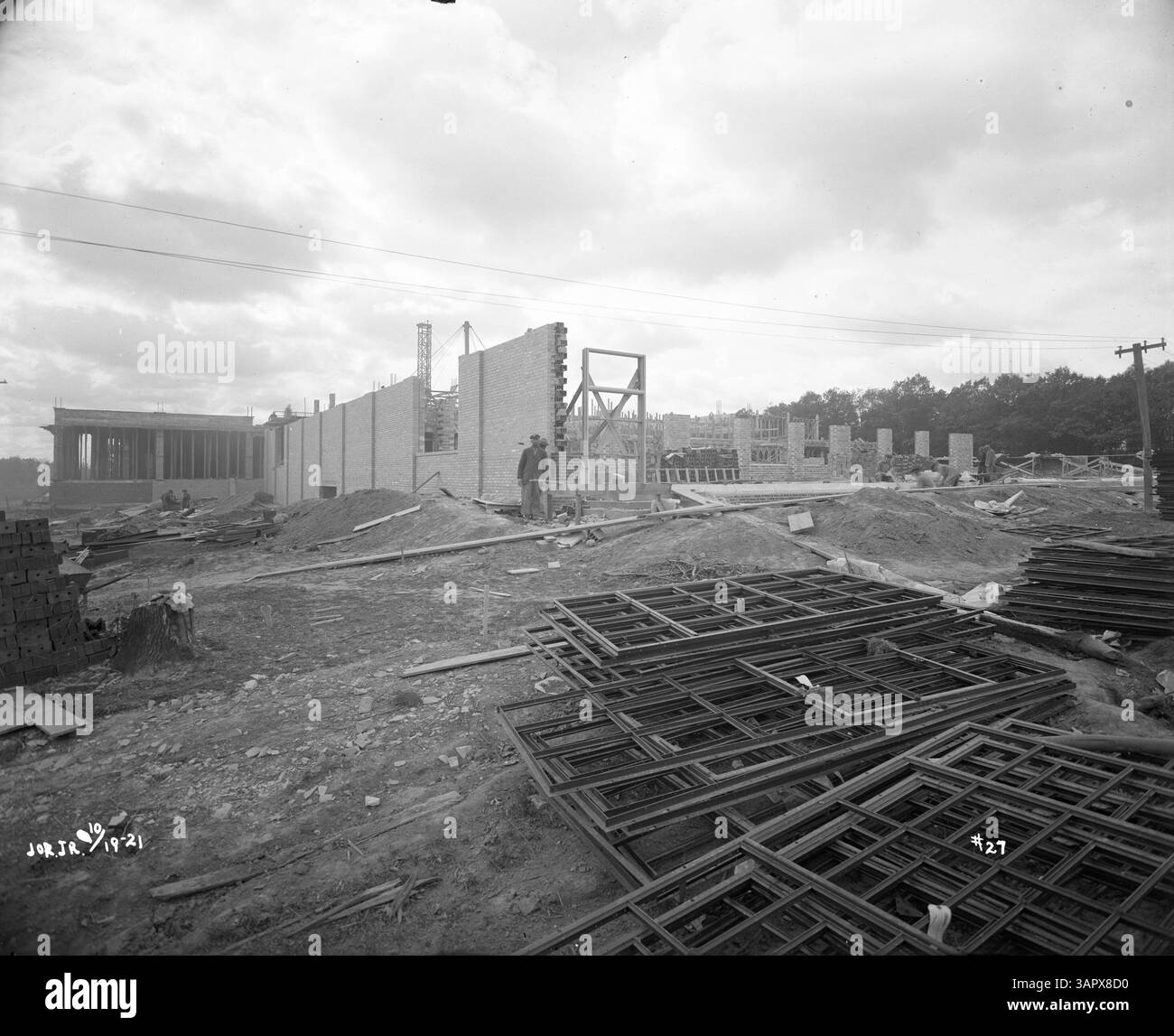 The construction of Jordan Junior High School, completed in 1922. The ...