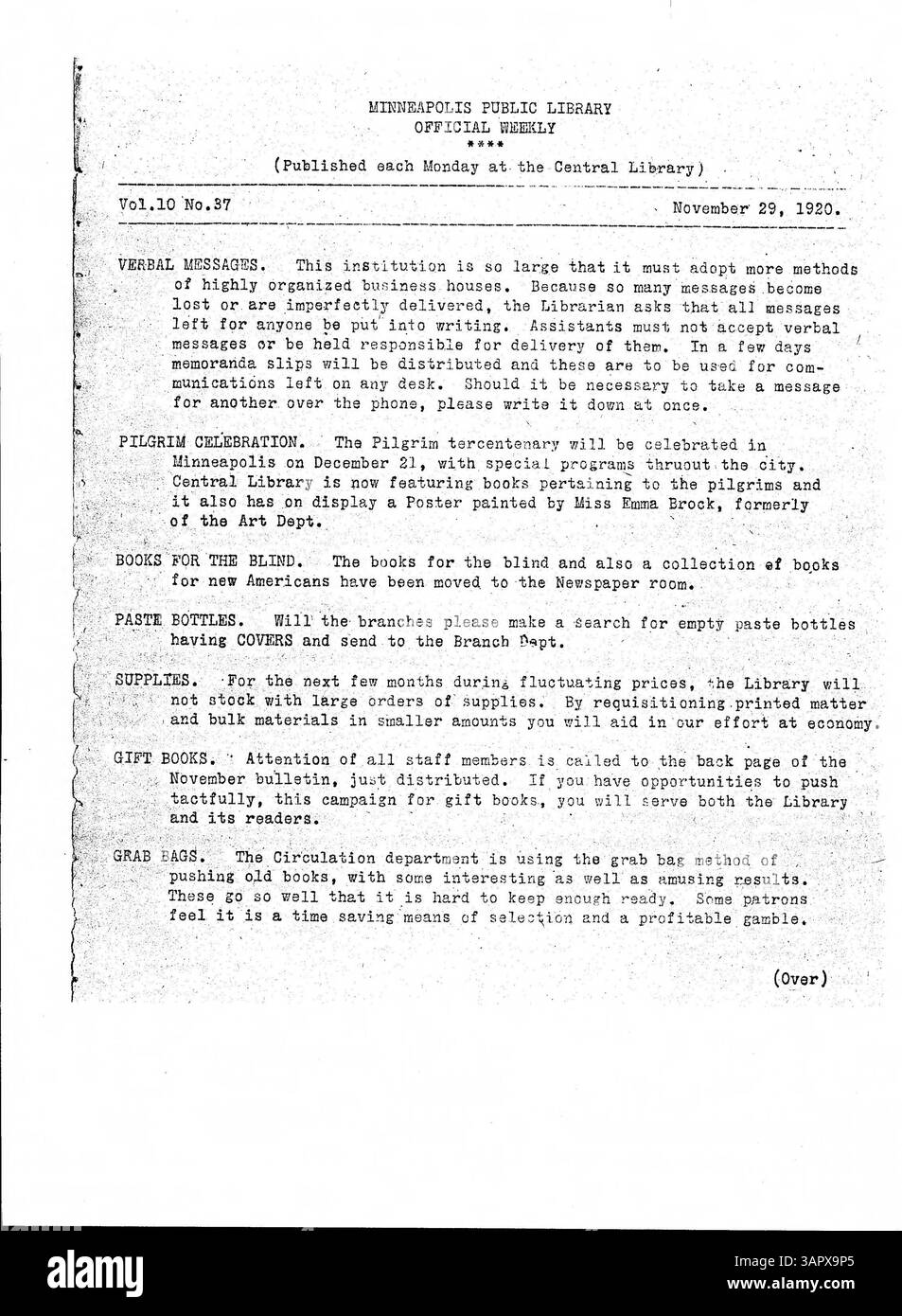 The Minneapolis Public Library Official Bulletin from 1920 provides ...