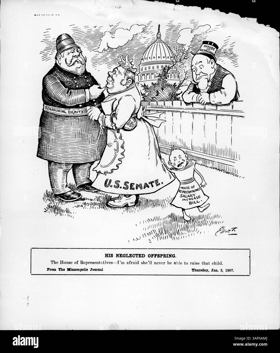 The political cartoon titled 'His Neglected Offspring' humorously ...