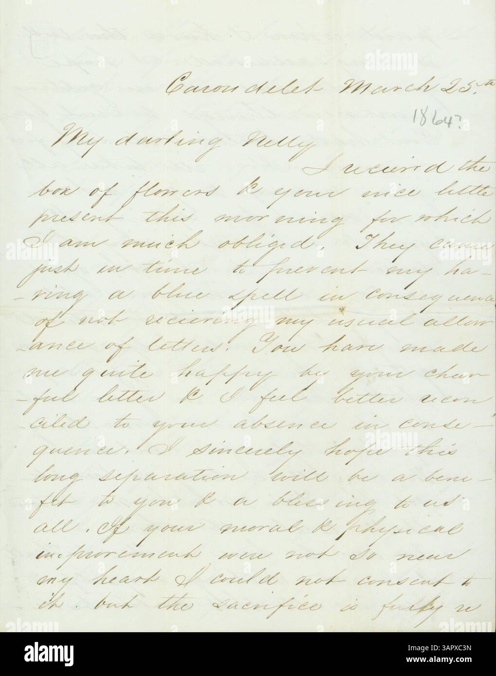 Letter from Minerva Blow in Carondelet to Nelly Blow, dated March 25 ...