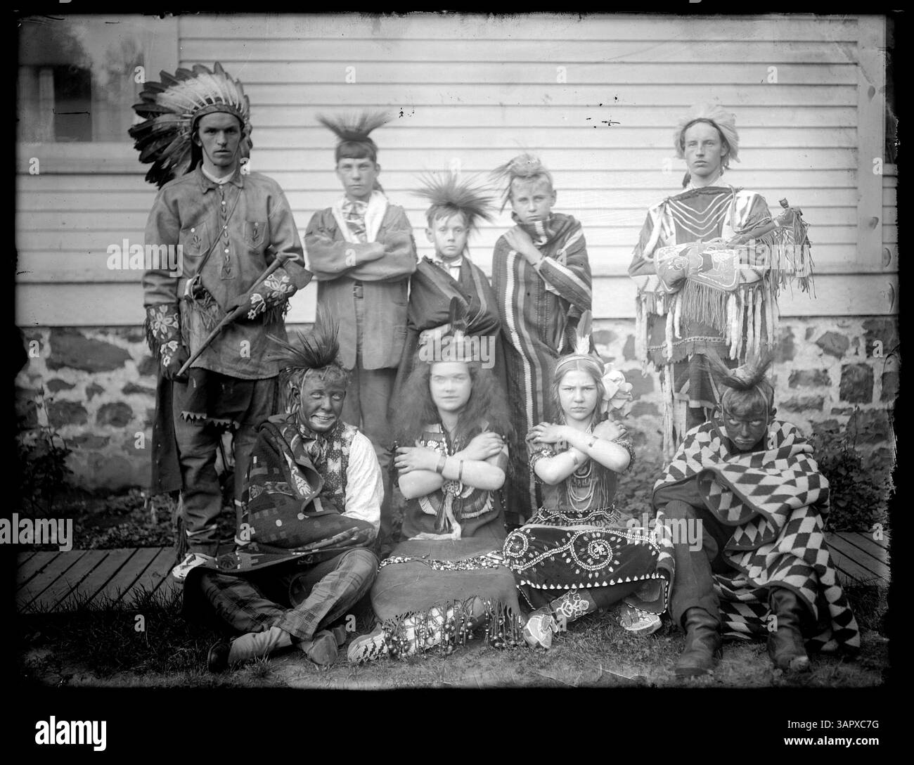 Photograph of actors in costume at the Grand Theater in Pendleton ...