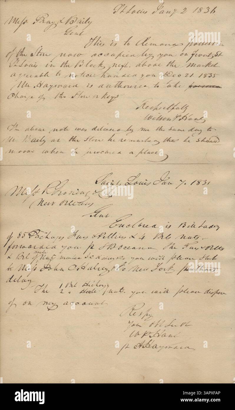 This letter book of Wilson P. Hunt spans the years 1834 to 1842 and ...