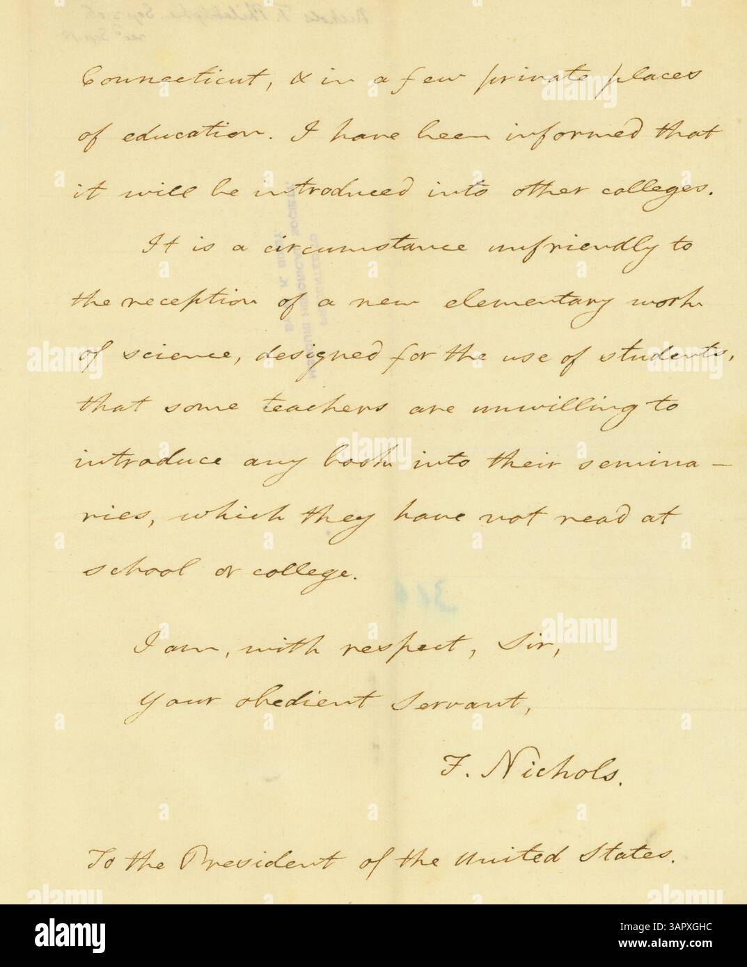 F. Nichols' letter from Philadelphia to Thomas Jefferson offers a copy ...