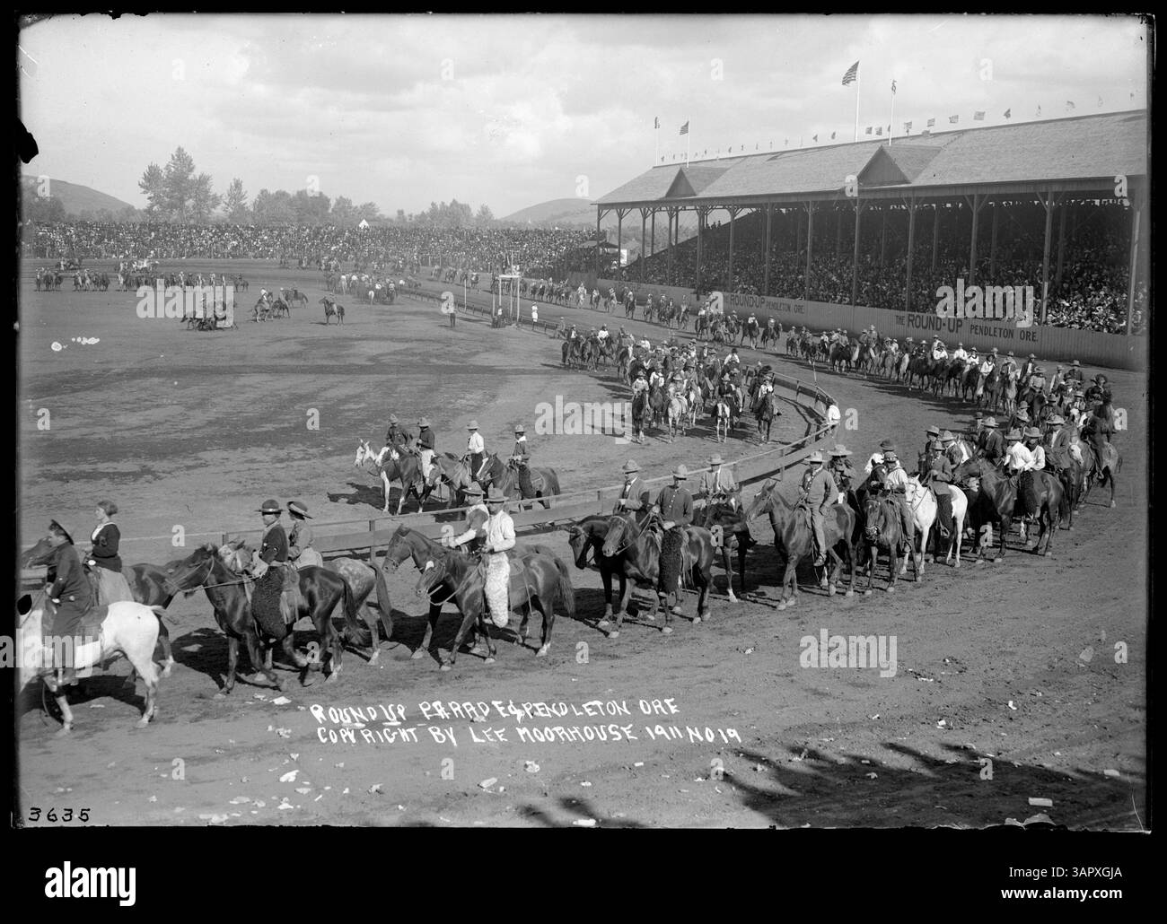 The Roundup Grand Review in Pendleton, Oregon, is captured, showcasing ...