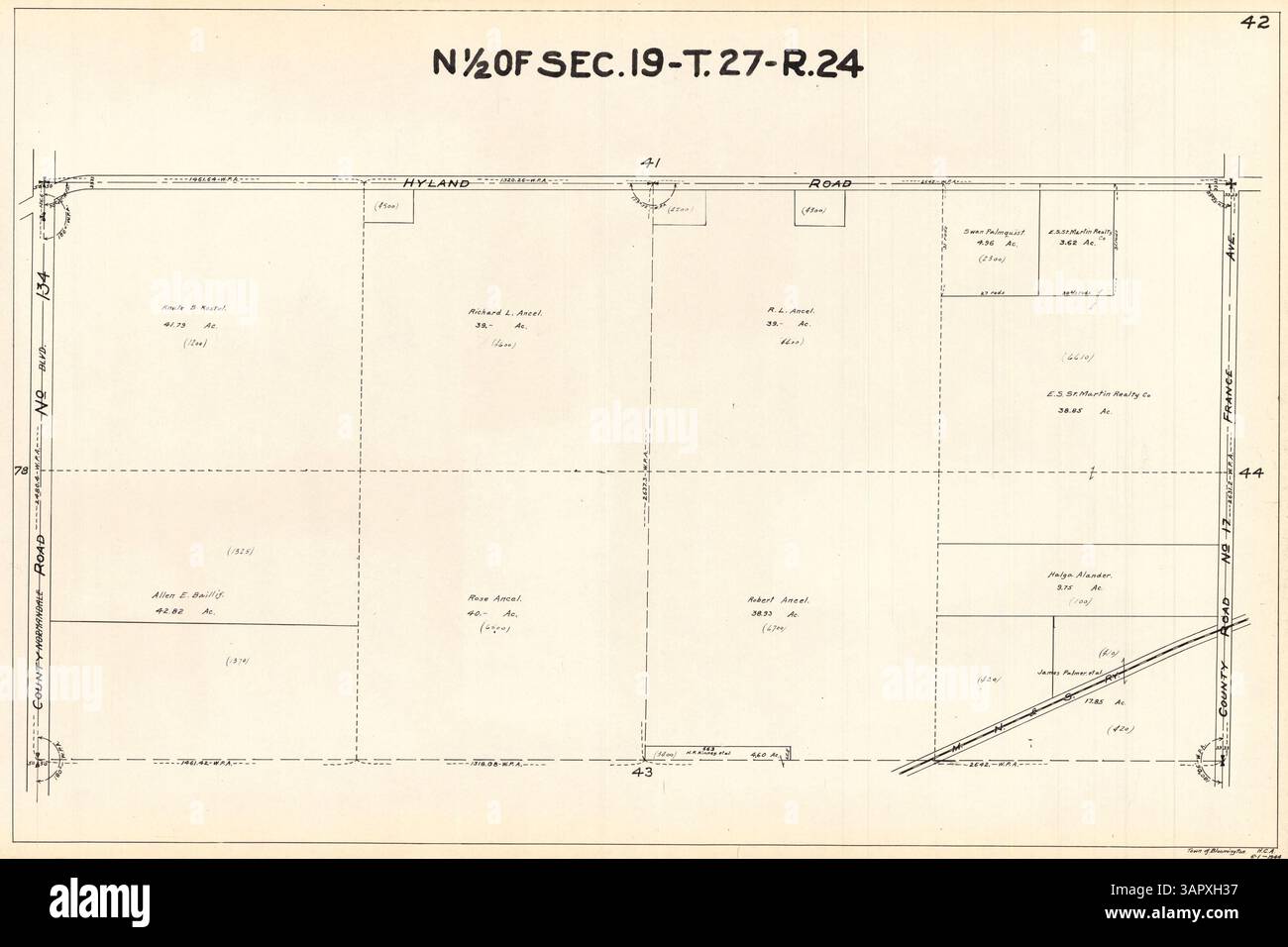 This comprehensive set of surveys and plats from Bloomington features ...