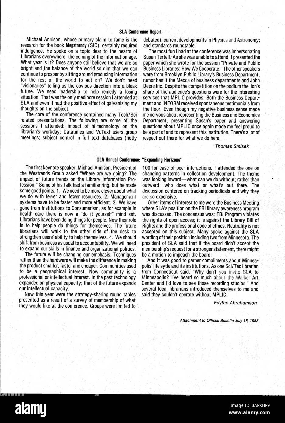 The 1988 weekly bulletin for employees of the Minneapolis Public ...