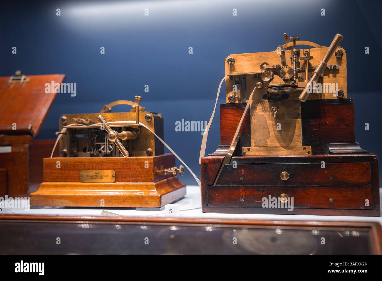 Antique Telegraph Machines Displayed in a London Museum Exhibit Stock ...
