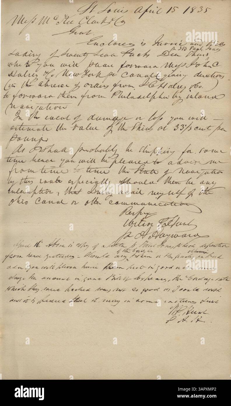 Wilson P. Hunt's letter book from 1834-1842 contains a series of ...