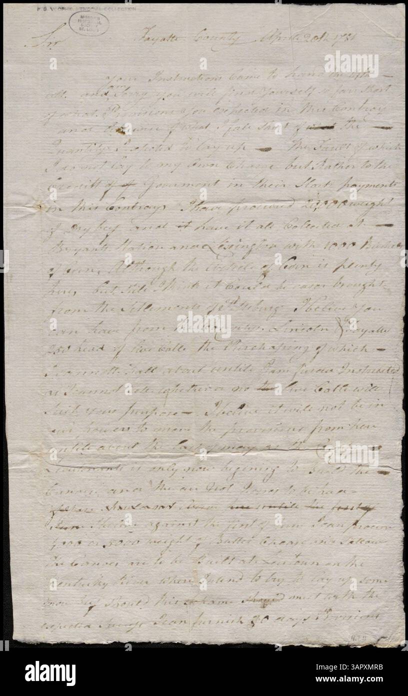 This letter from Joseph Lindsay in Fayette County to George Rogers ...