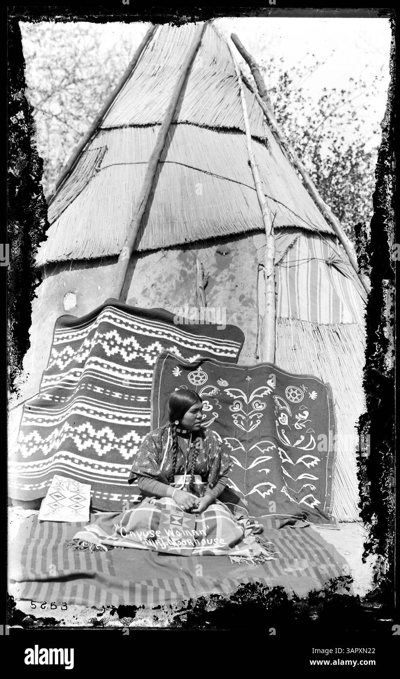 This photograph by Lee Moorhouse captures a Cayuse tribal woman in ...