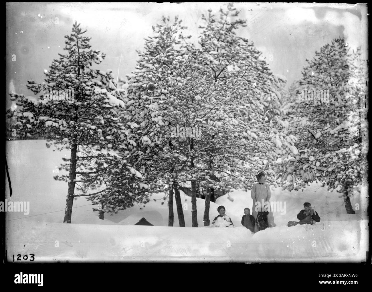This photograph from the Lee Moorhouse collection shows four people ...