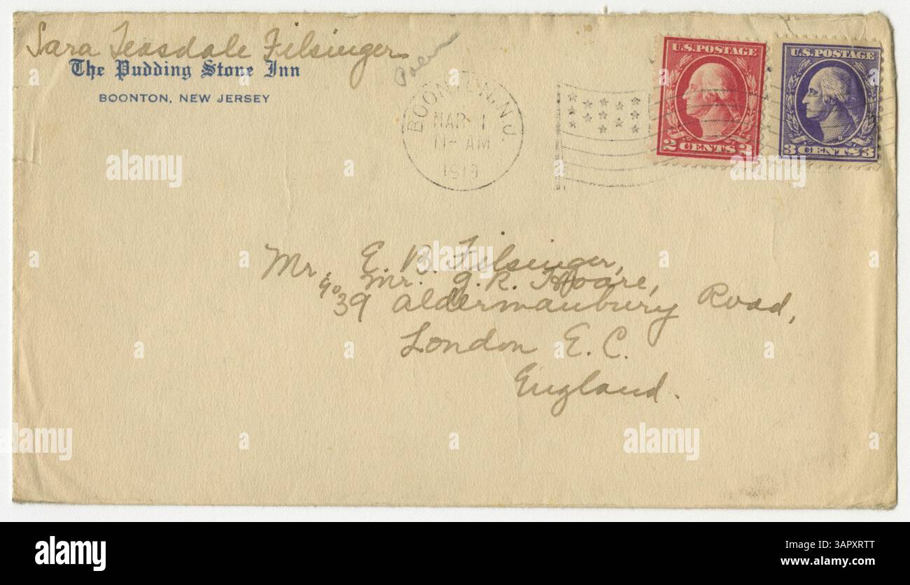 Sara Teasdale Filsinger's poem, 'The Voice,' dated March 1, 1919, from ...