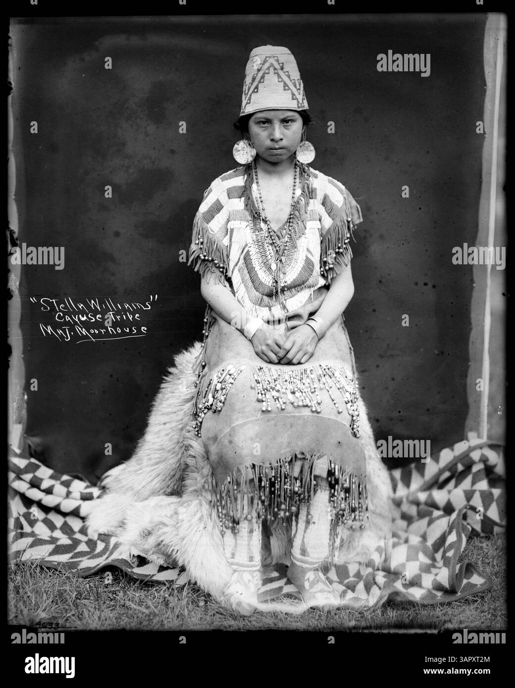 This photograph by Lee Moorhouse depicts Stella Williams, a Cayuse ...
