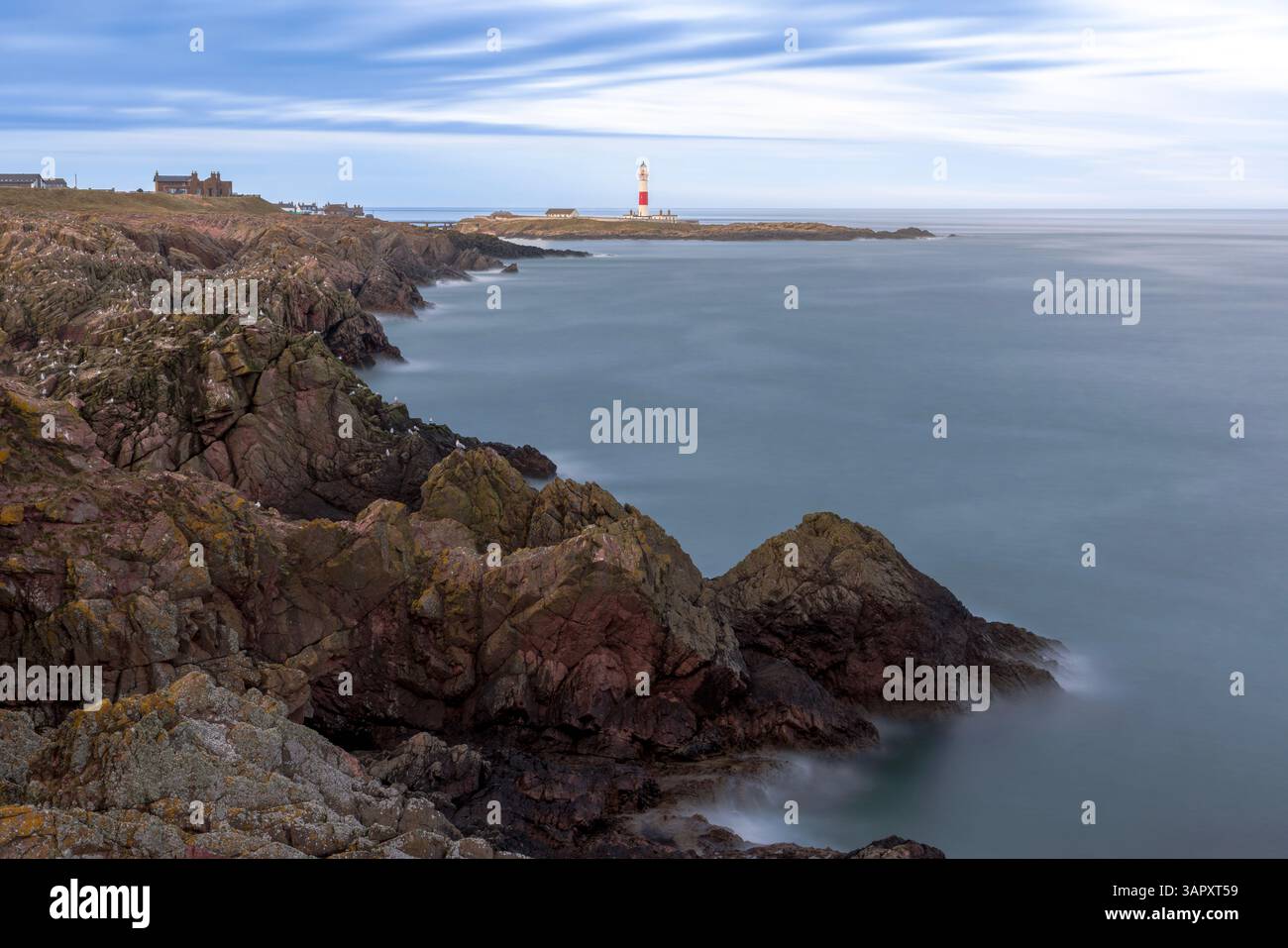 Buchan Ness Lighthouse, Boddam, Aberdeenshire, Scotland Stock Photo - Alamy