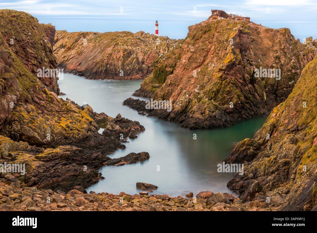 Buchan Ness Lighthouse, Boddam, Aberdeenshire, Scotland Stock Photo - Alamy