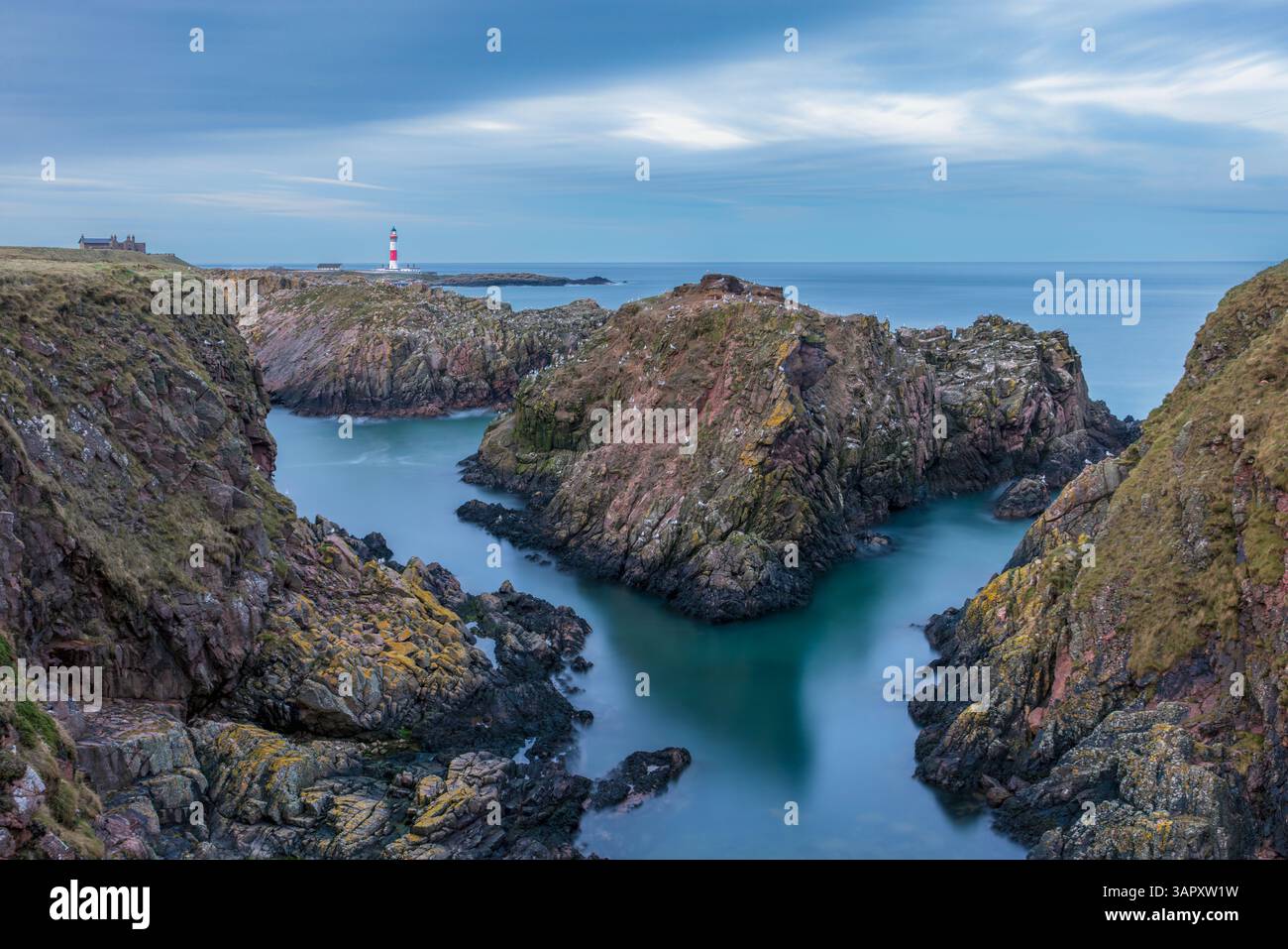 Buchan Ness Lighthouse, Boddam, Aberdeenshire, Scotland Stock Photo - Alamy