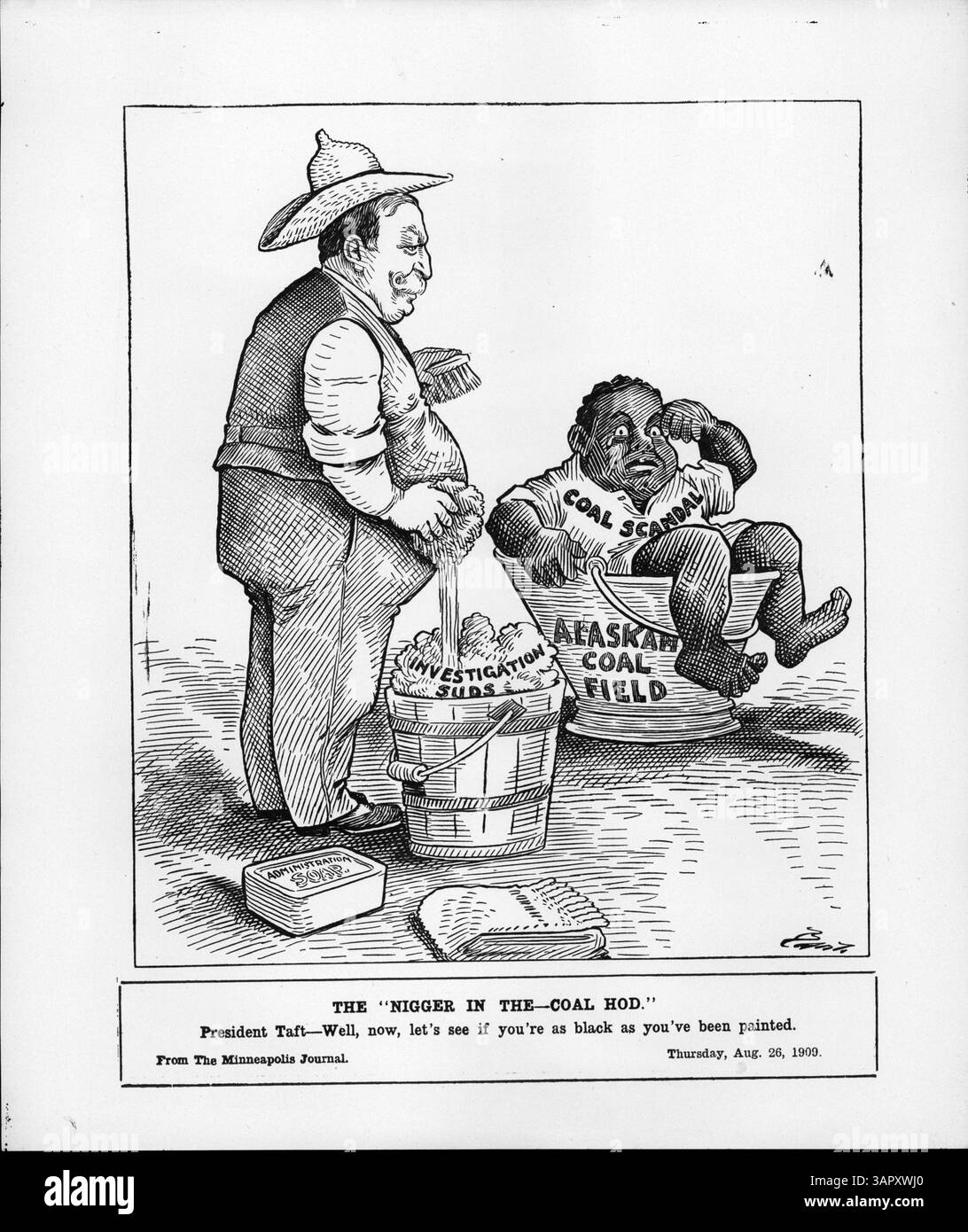 This political cartoon from Hennepin County Library depicts President ...