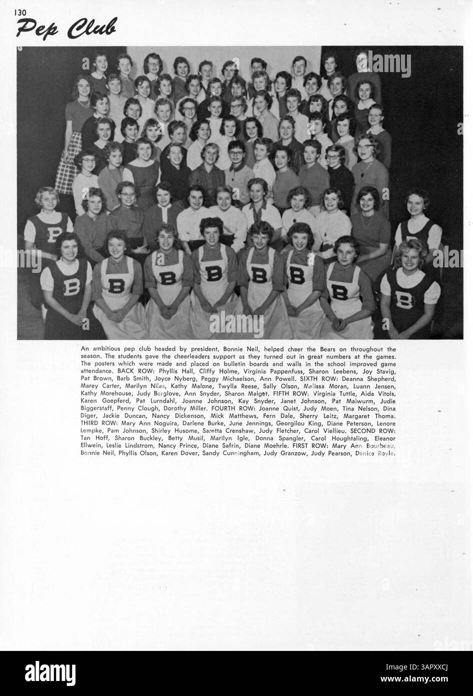 The 1958 Bloomington High Yearbook, titled 'Bear 1958', captures ...