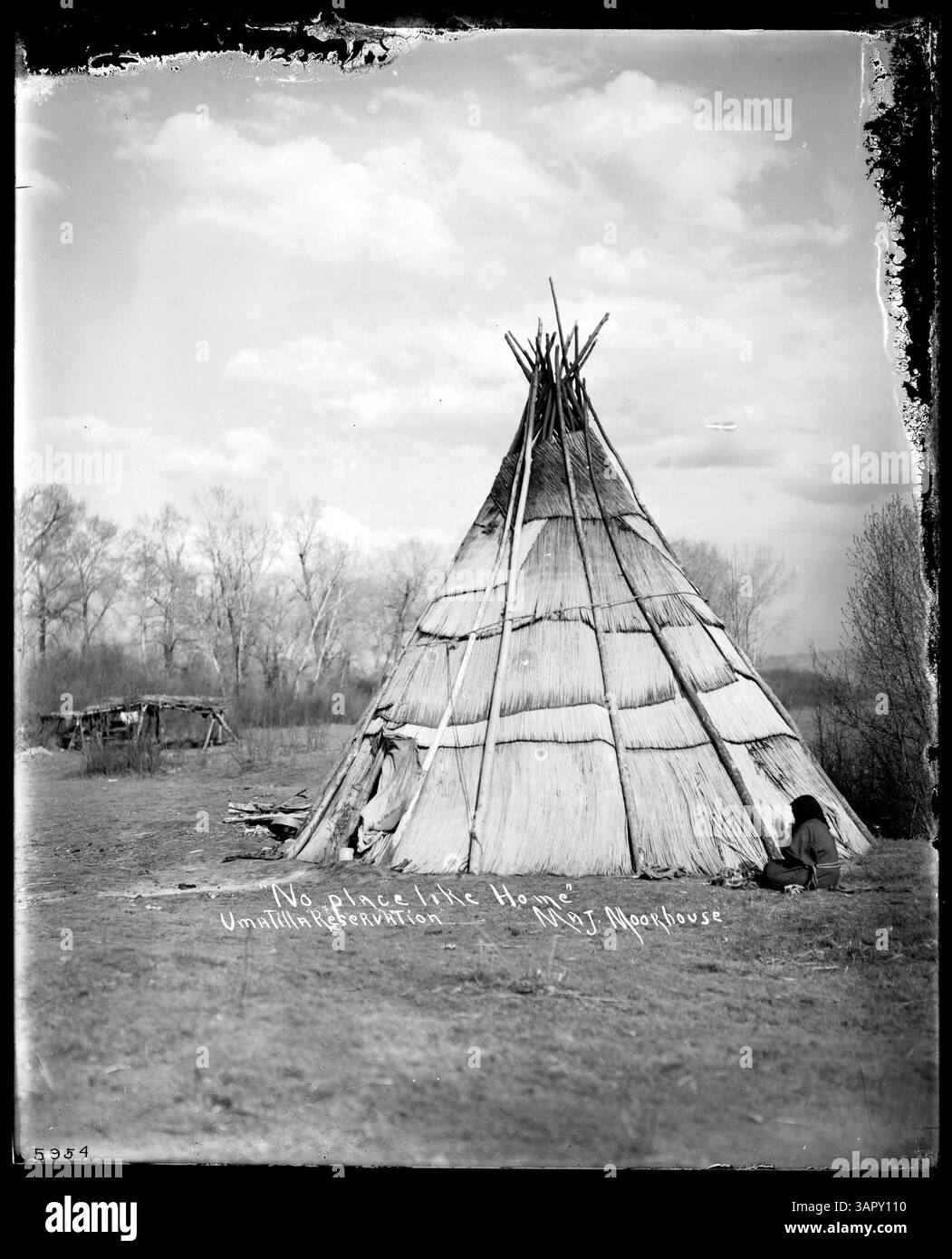 This photograph shows camps on the Umatilla Indian Reservation in ...