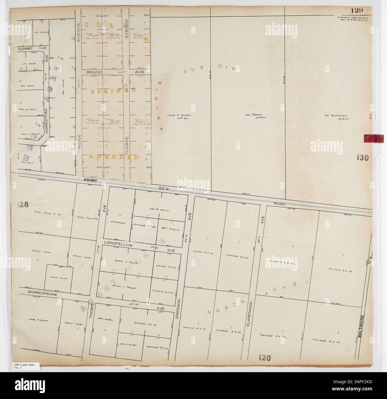 This page from the 1903-1904 atlas of St. Louis County contains surveys ...