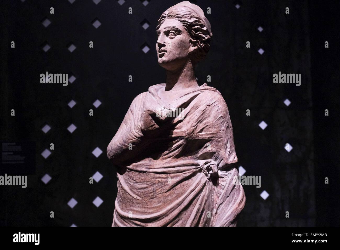 Female statue Marble Porta Nocera Necropolis, between tombs 4 EN and 6 ...