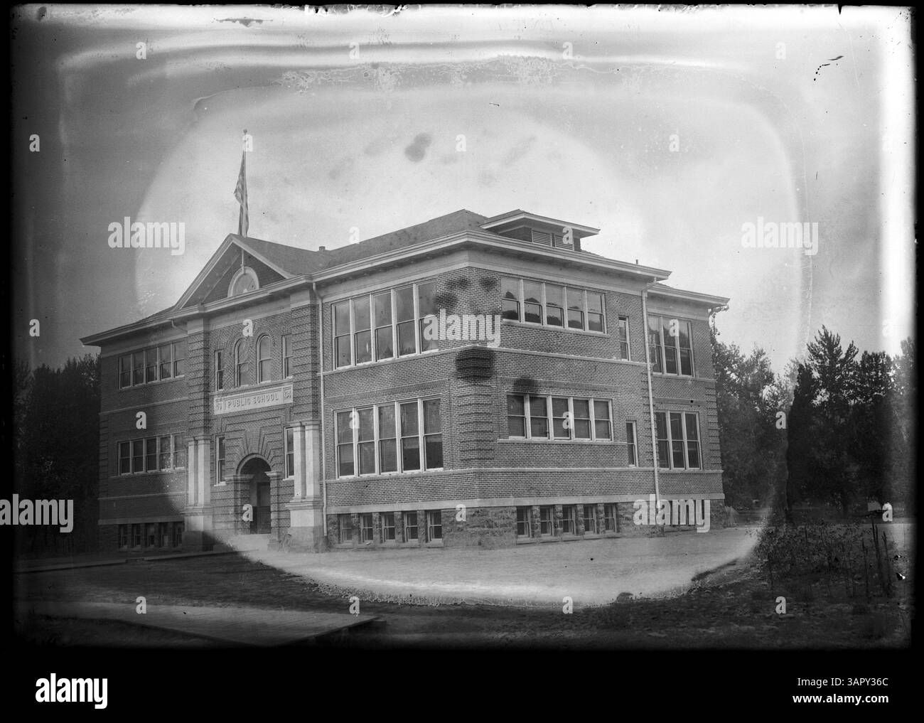 This photograph by Lee Moorhouse shows the Pendleton public school ...