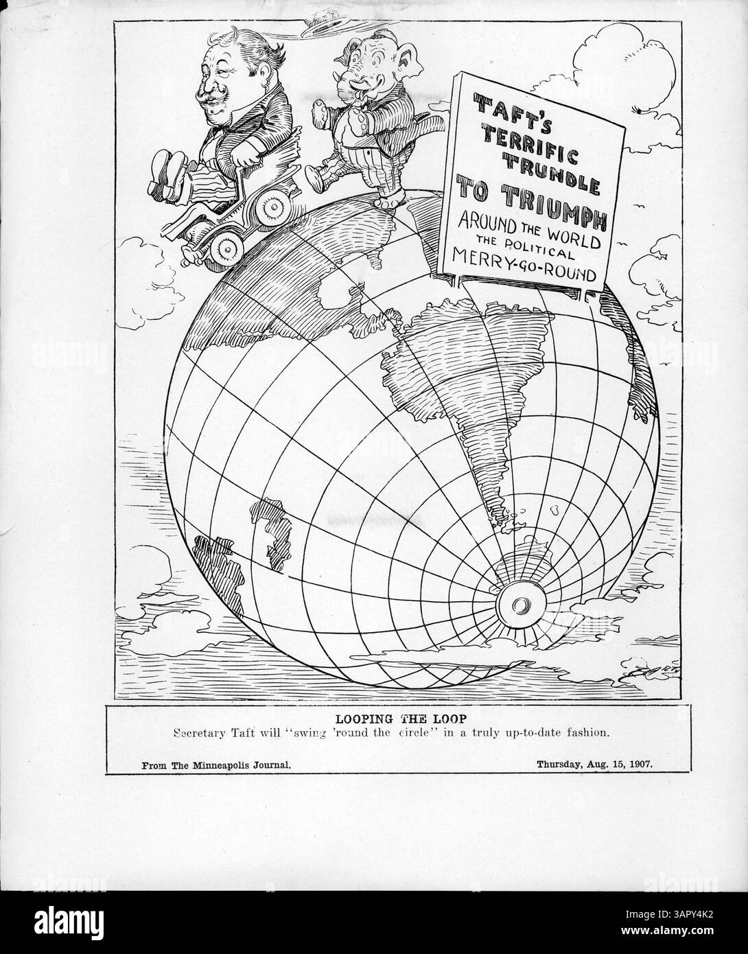 'Looping the Loop' features a political cartoon where Secretary Taft ...