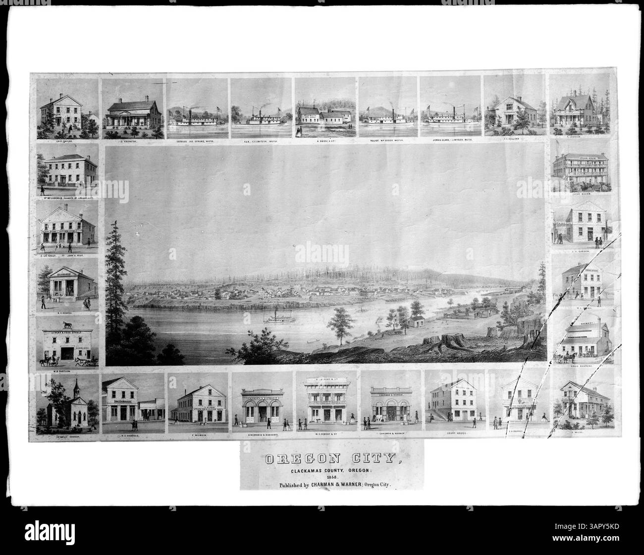 This image is a copy of a Charman & Warner view of Oregon City, Oregon ...