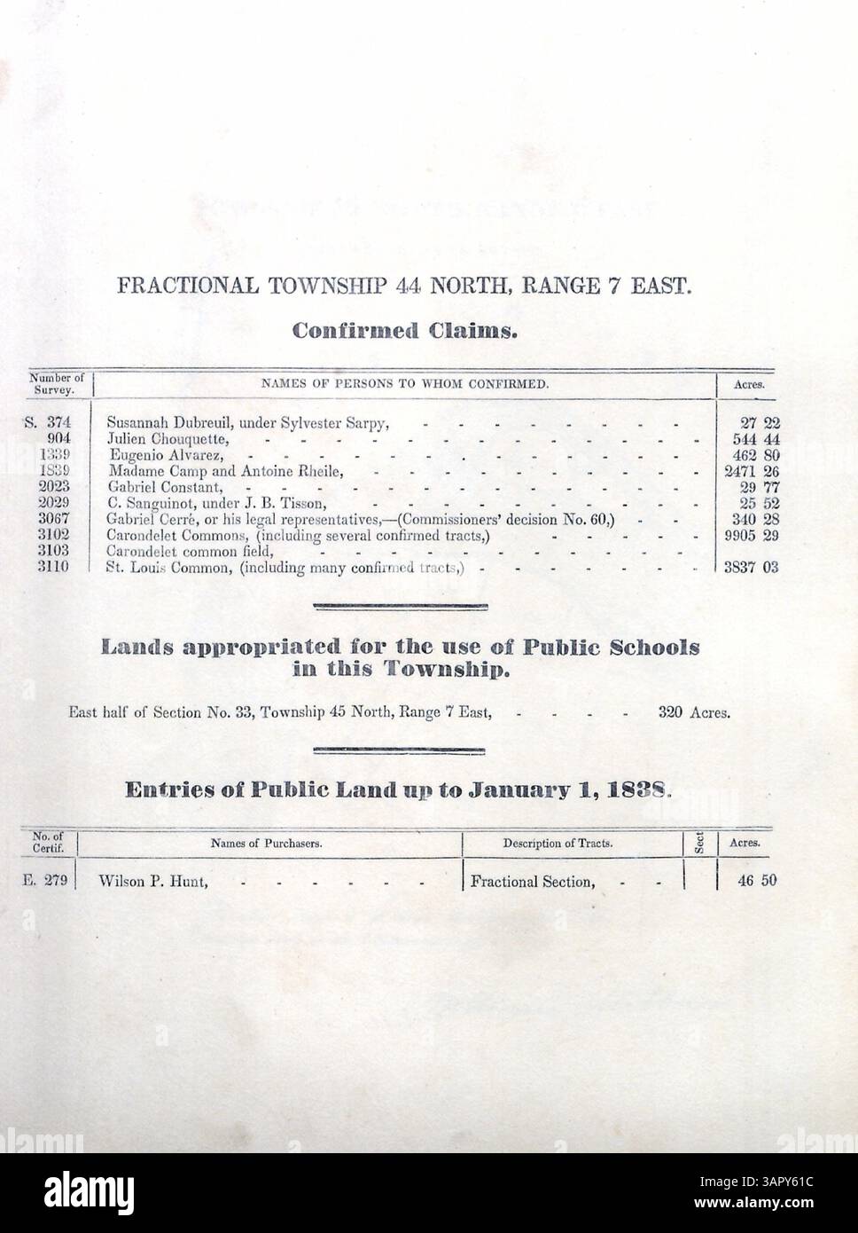 The atlas includes a 1823 survey plan of St. Louis city, revised in ...