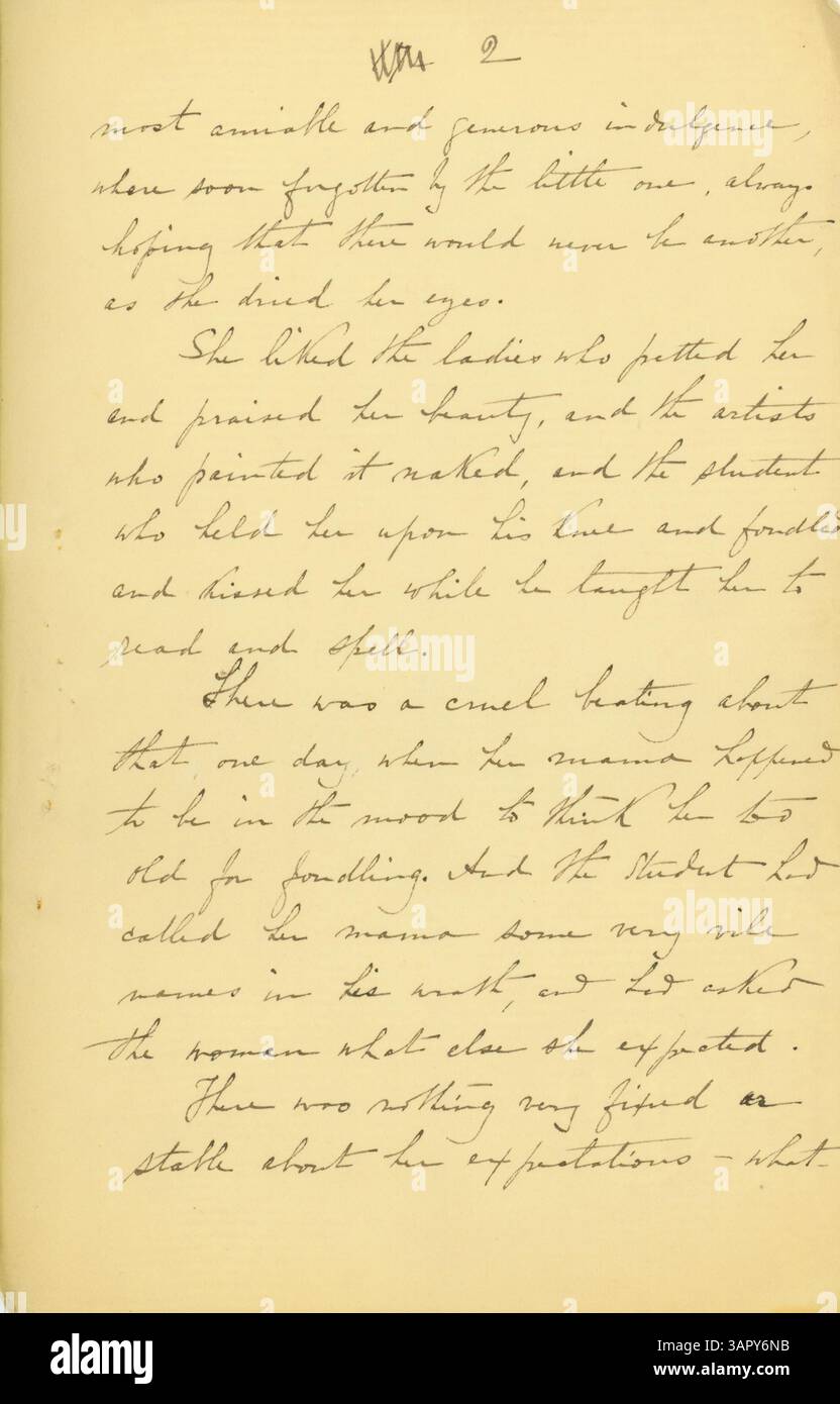 The original manuscript of Kate Chopin's short story 'Two Portraits ...