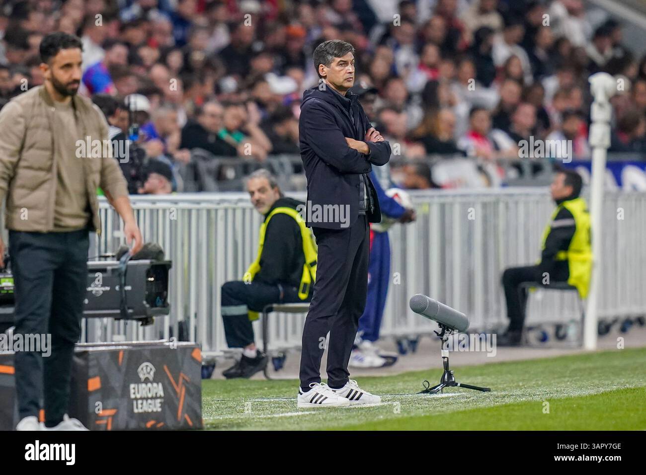 Lyon, France. 10th Apr, 2025. Lyon Manager Paulo Fonseca during the ...