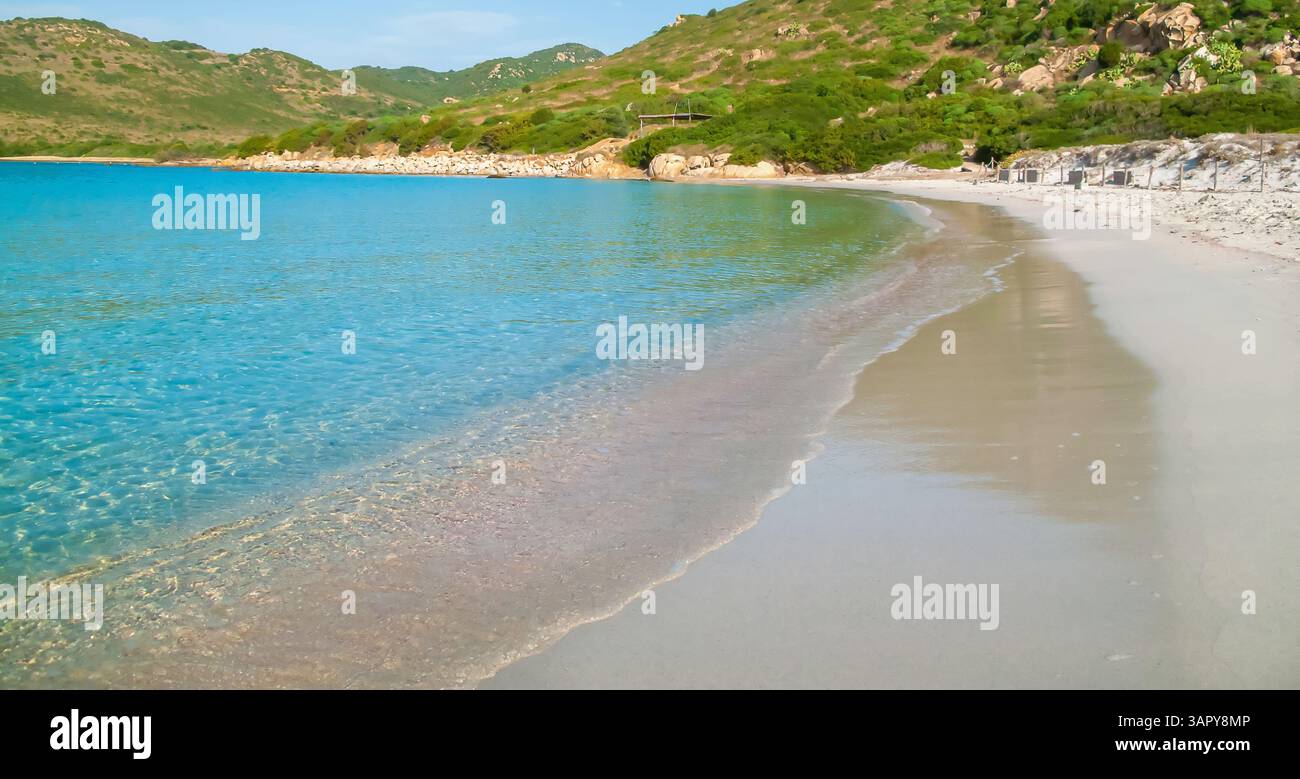 Idyllic paradise beach of Punta Molentis bay, Sardinia island, Italy ...