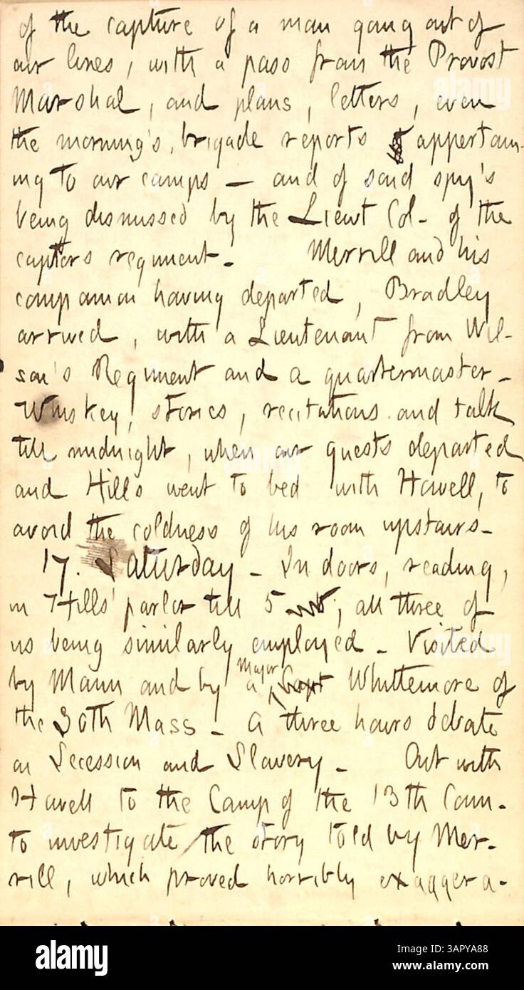 In his diary entry from January 16-17, 1863, Thomas Butler Gunn ...