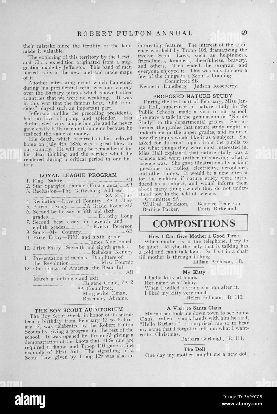 The 1927 Robert Fulton Elementary Yearbook captures the students ...