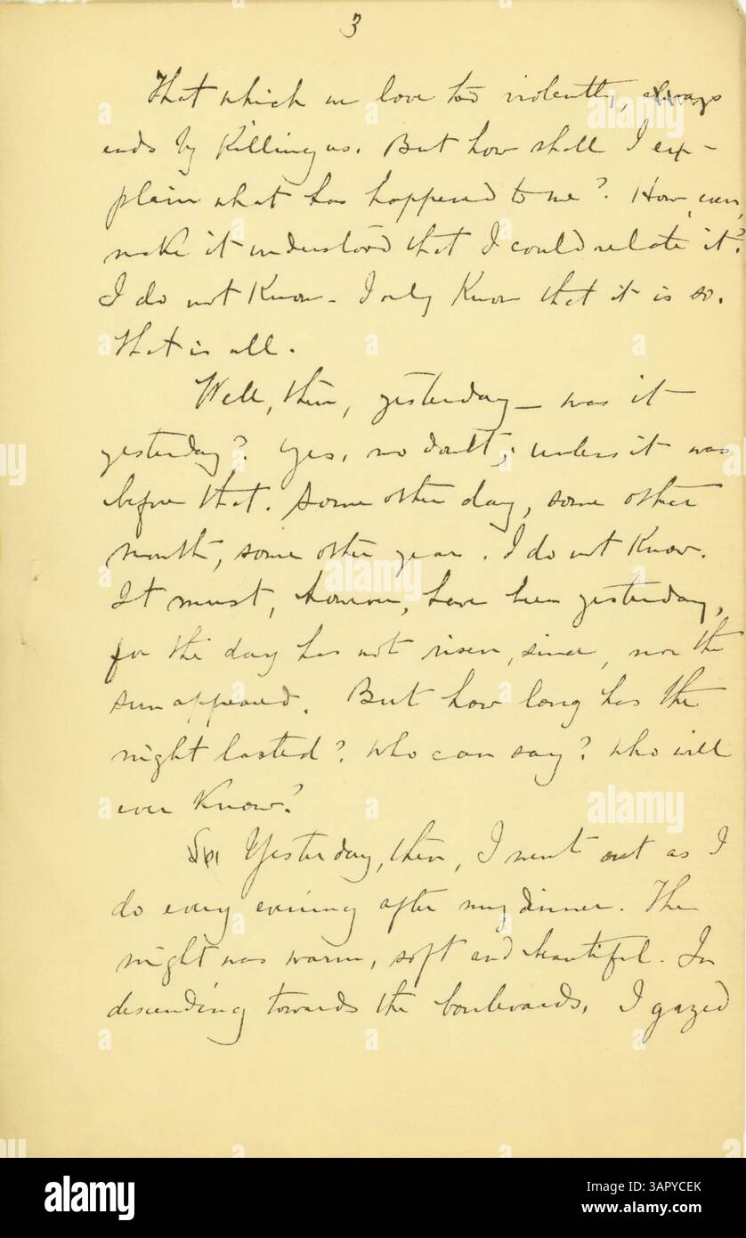 The original manuscript of the short story "Night" by Kate Chopin ...