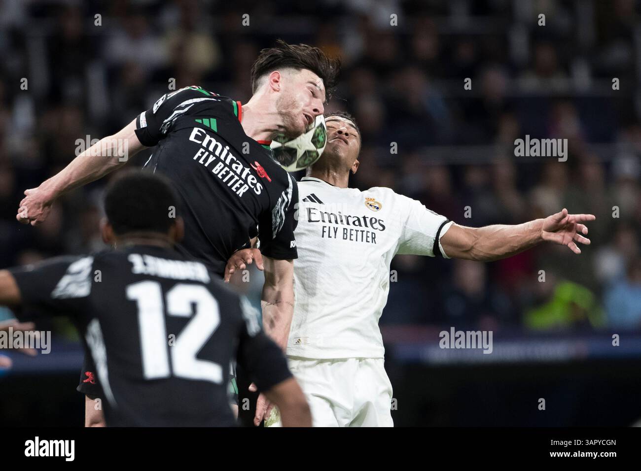 MADRID, SPAIN - April 16: Jude Bellingham of Real Madrid and Declan ...
