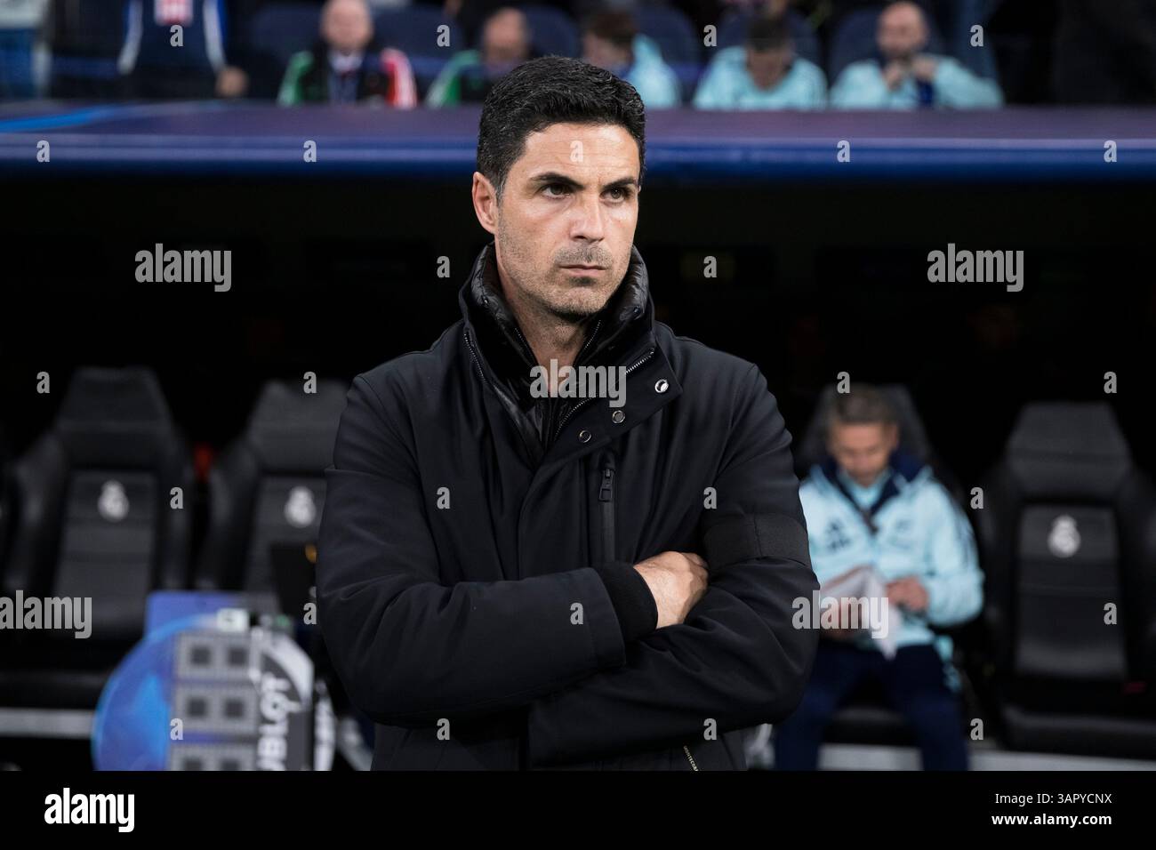 MADRID, SPAIN - April 16: head coach of Arsenal Mikel Arteta during the ...