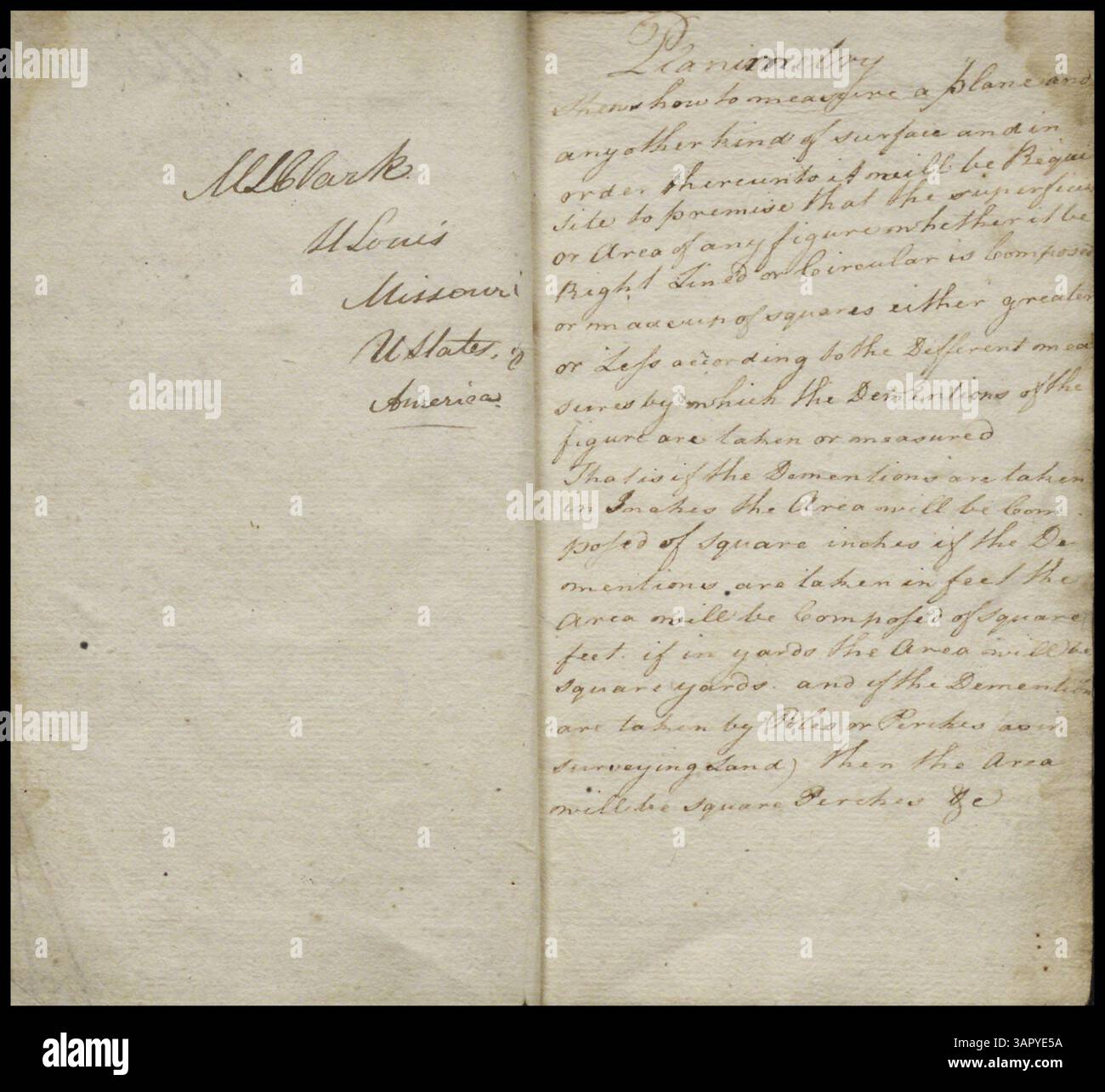 A manuscript copy of T. Pendleton's Practical Geometry book, dated ...