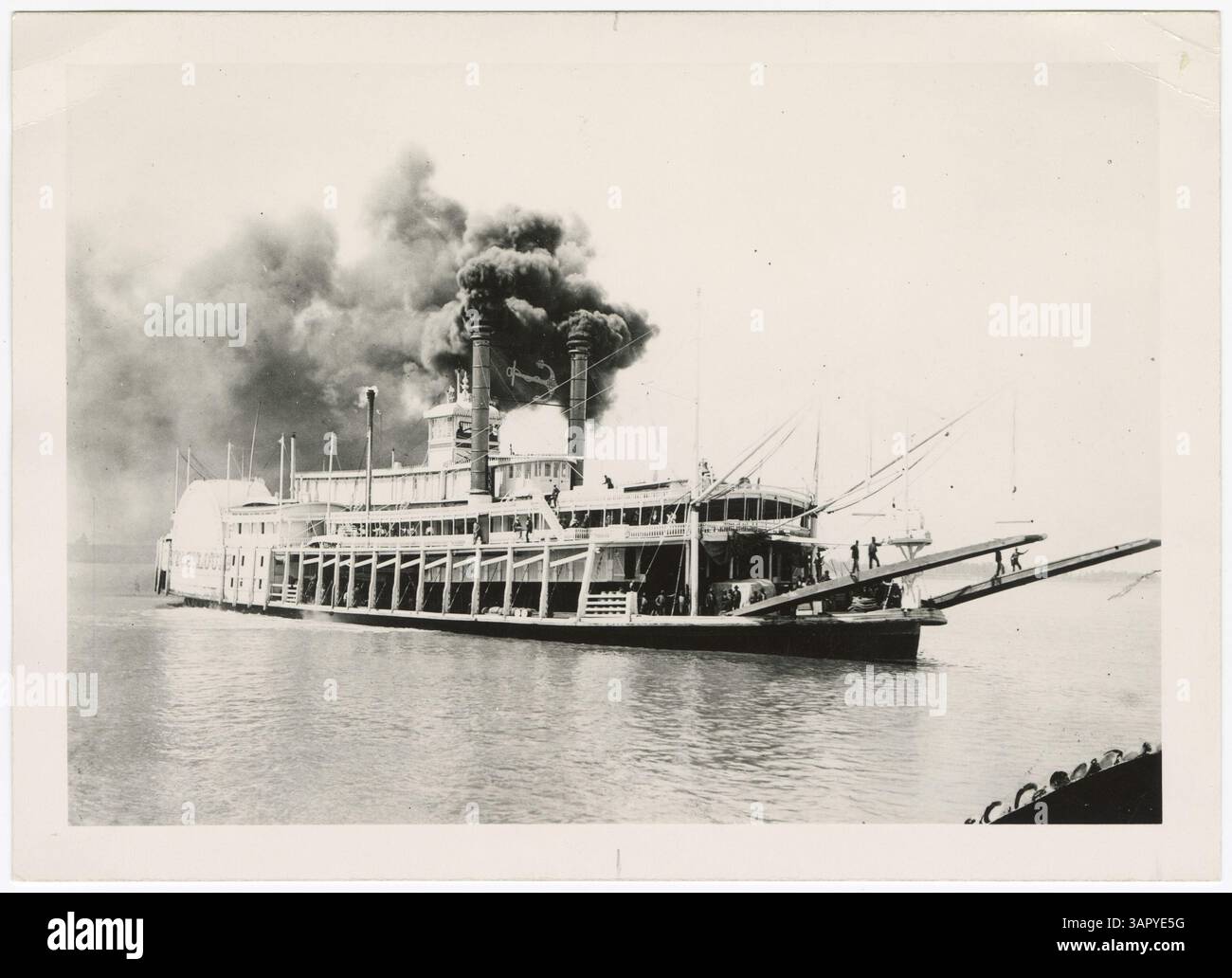 A black-and-white photograph captures the steamboat *City of St. Louis ...